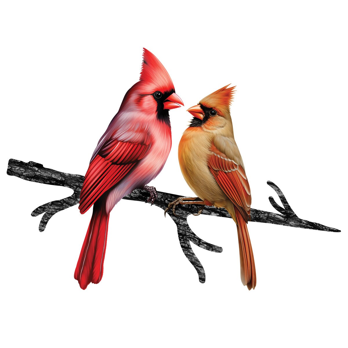 Kissing Cardinals - Tree Stake | Spinfinity Designs